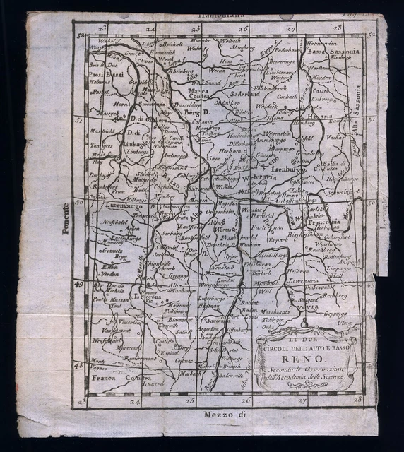 INCISIONE 1700 MAPPA map geographical ALTO E BASSO RENO EUR 35,00 ...