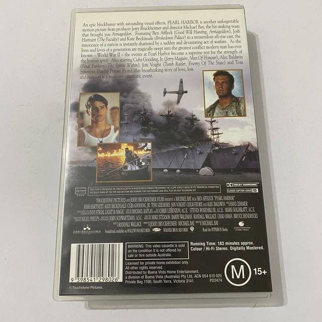 PEARL HARBOR (VHS, 2001) War Movie Touchstone Pictures Pearl Harbour ...
