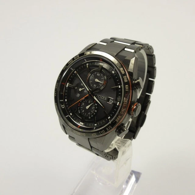 CITIZEN ATTESA H800-T025871 Eco Drive Day Date Titanium Solar Mens ...