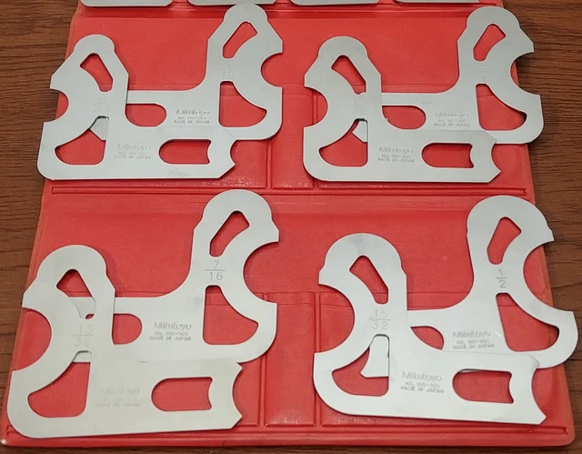 MITUTOYO 26PC RADIUS Gauge Set - Made in Japan - Stainless Steel - 186 ...