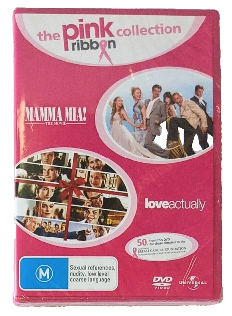 MAMMA MIA! THE Movie & Love Actually DVD Pink Ribbon Collection New ...