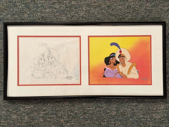 DISNEY RETURN OF Jafar Jasmine & Aladdin TV Production Cel & Original ...