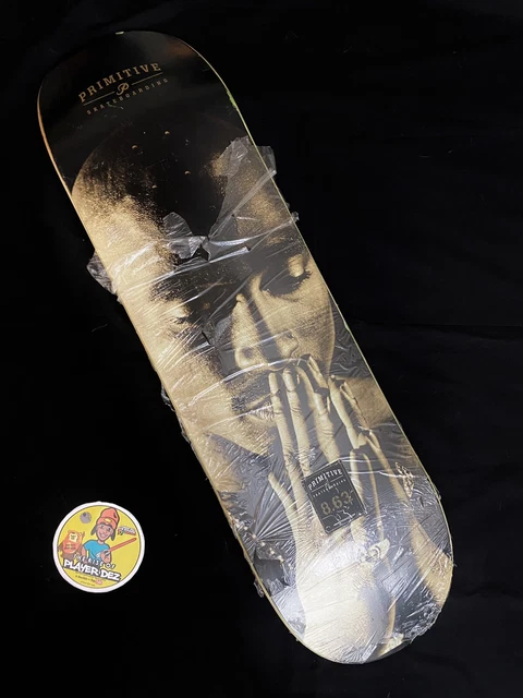 RARE PRIMITIVE 2PAC SKATEBOARD Deck Tupac Shakur couloir de la mort EUR ...