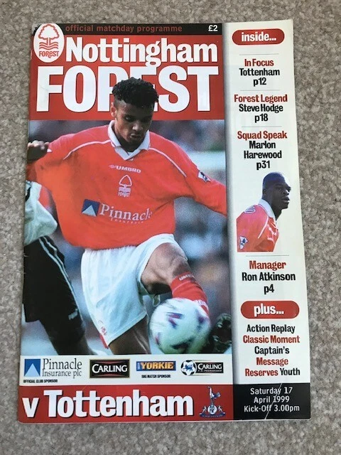 NOTTINGHAM FOREST V Tottenham official match day programme (17th April ...