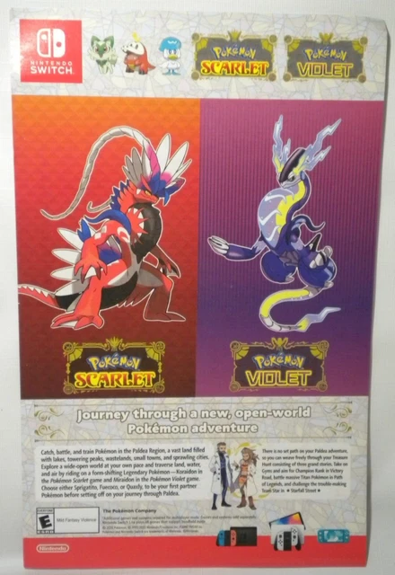 POKEMON SCARLET VIOLET Nintendo Switch Advertisement Flyer Pokémon $14. ...