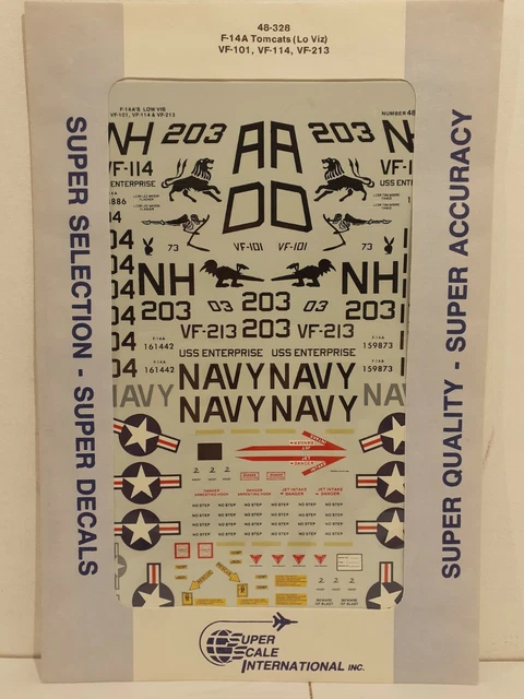 AVIONS DÉCALCOMANIE DECALS Super Scales F14A Tomcat 48-328 48328 EUR 12 ...