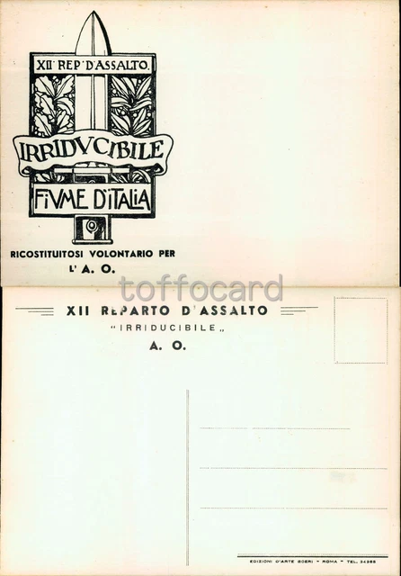 ARDITI-XII REPARTO D'ASSALTO Irriducibile-Fiume D'italia-Africa ...