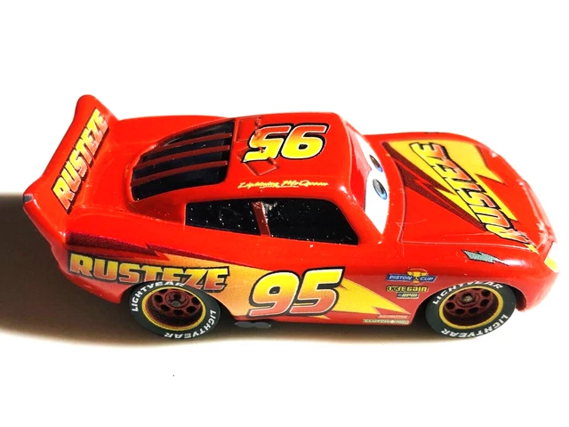 DISNEY PIXAR CARS Chase Rust-eze Lightning McQueen Car Diecast 1.55 ...