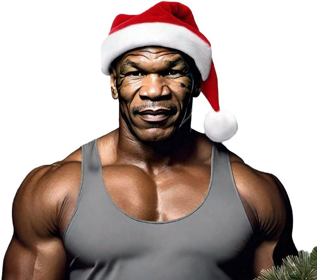 MIKE TYSON INSPIRED Fan Art Mike Tyson Wearing A Santa Hat £2.50 ...