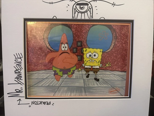 Spongebob Squarepants Original Production Cel Animation Art W Coa And Custom Mat £76342