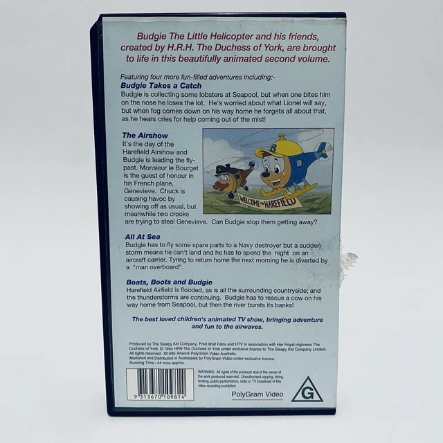 BUDGIE THE LITTLE Helicopter (VHS, 1994) Animated Kids TV Show Video ...