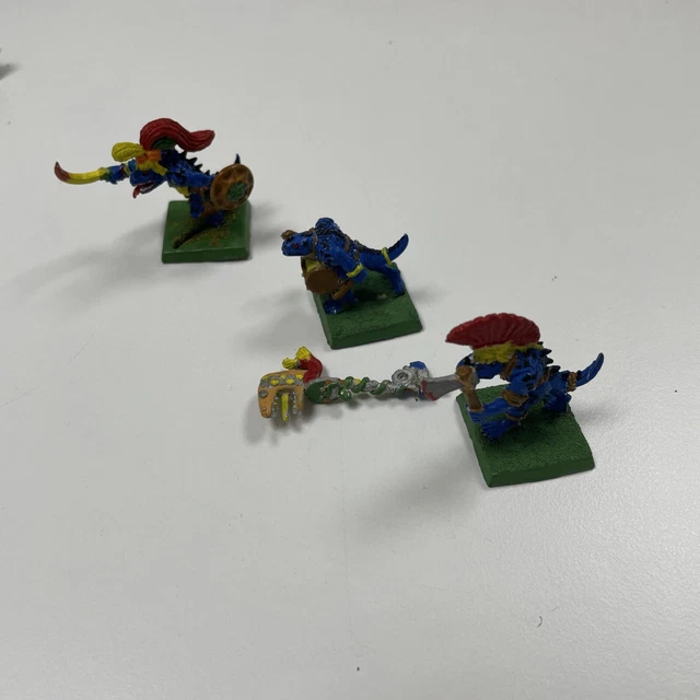 WARHAMMER LIZARDMEN SAURUS Command Group Champion, batterista standard e musicista EUR 29,13 ...