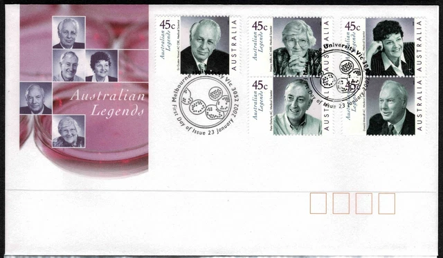 AUSTRALIA 2002 AUSTRALIAN Legends FDC - Complete Set Of Five Stamps ...