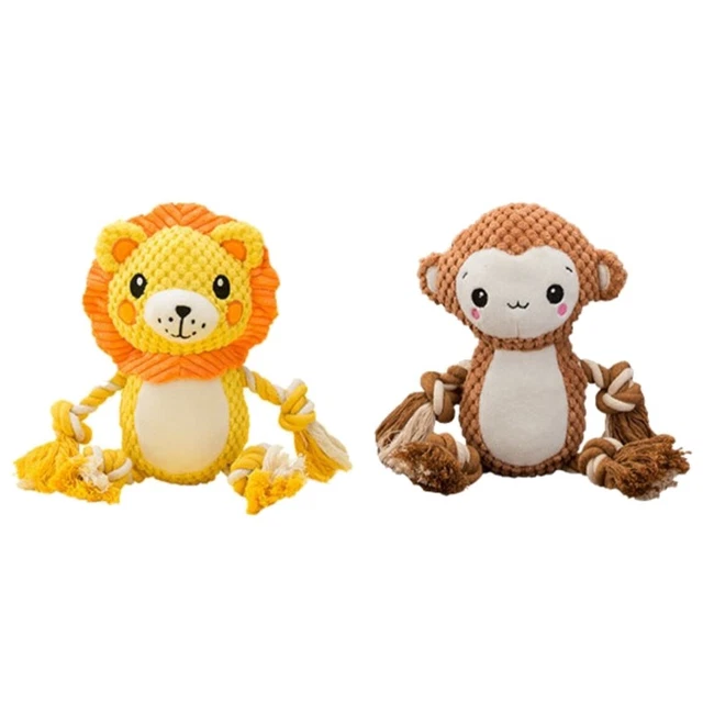 DOG SQUEAK TOY Chew Toys for Teeth Cleaning Soft Plush Lion-shape Toy ...