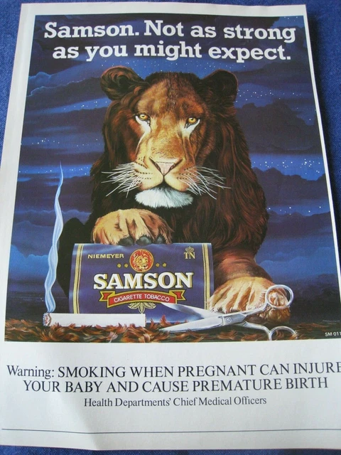 SAMSON CIGARETTE TOBACCO Niemeyer Lion Poster Advert Ready Frame A4 ...