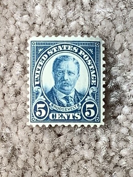 US POSTAGE THEODORE Roosevelt 5 Cent Stamp Dark Blue, Very Rare GREAT ...