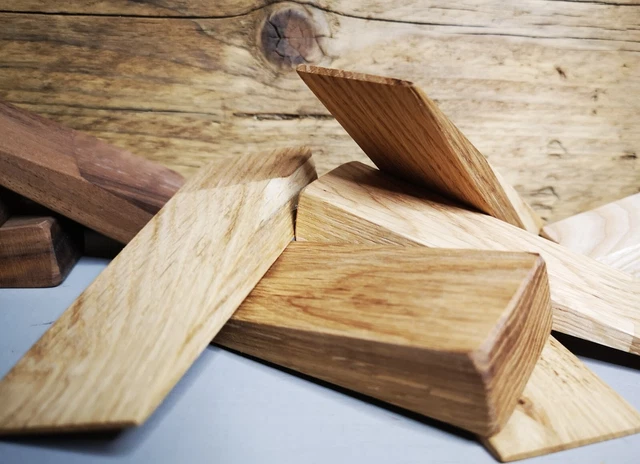 HANDMADE HARDWOOD WOODEN Door Stop - Doorstopper - Wedge, OAK - solid ...