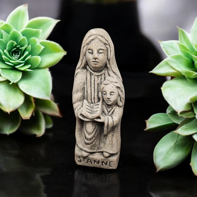 STATUE RELIGIEUSE DE la Sainte Anne en pierre 233Hauteur 18 cm EUR 69 ...