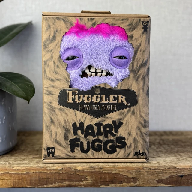 FUGGLER HAIRY FUGG Squidge - Purple Funny Ugly Monster Pink Hair With ...