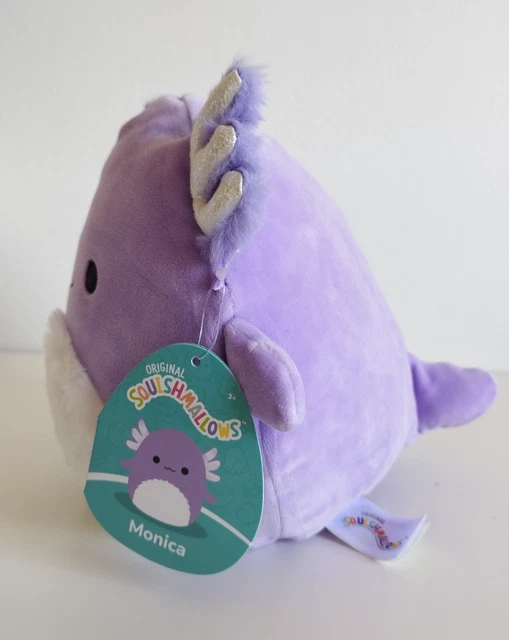 SQUISHMALLOWS MONICA THE Axolotl Purple Fluffy Tummy 7 Inch Plush Toy ...
