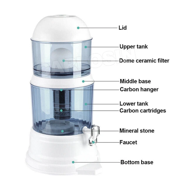 WATER PURIFIER FILTER 8 Stage Ceramic Benchtop Dispenser Carbon Mineral ...
