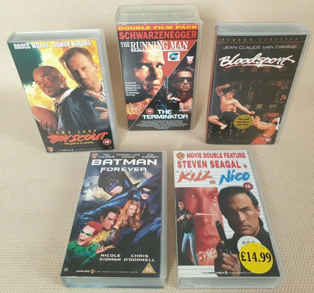 VINTAGE BUNDLE 7X Classic Action Movie VHS Terminator Blood Sport Hard ...