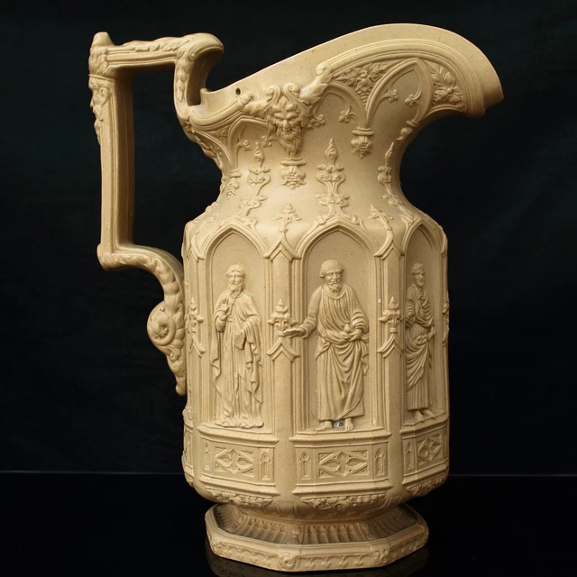 CHARLES MEIGH APOSTLE Jug Gothic Relief Moulded Stoneware, Hanley ...