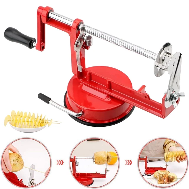 MANUAL TWIST POTATO Slicer Stainless Steel Spiral Fry Cutter Vegetable ...