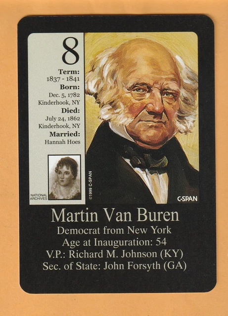 MARTIN VAN BUREN 1992 Little Debbie U.S. Presidents #8 13Q EUR 2,76 ...