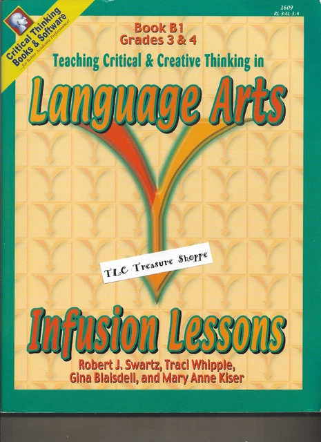CRITICAL THINKING LANGUAGE Arts Infusion Lessons Student Book 1 Grade 3 ...