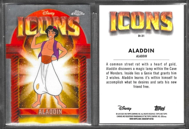 TOPPS CHROME DISNEY 2025 #DI-31 Aladdin Icons Card £2.49 - PicClick UK
