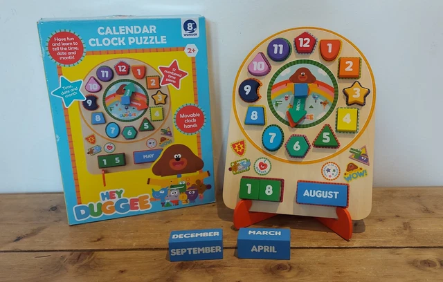 CBEEBIES HEY DUGGEE Wooden Calendar Clock Puzzle £16.95 - PicClick UK