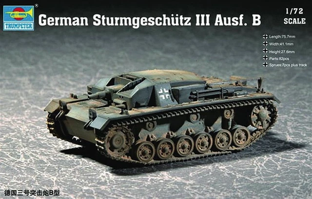 TRUMPETER 07256 - 1:72 German Sturmgeschütz III Ausf. B - Neu EUR 13,19 ...