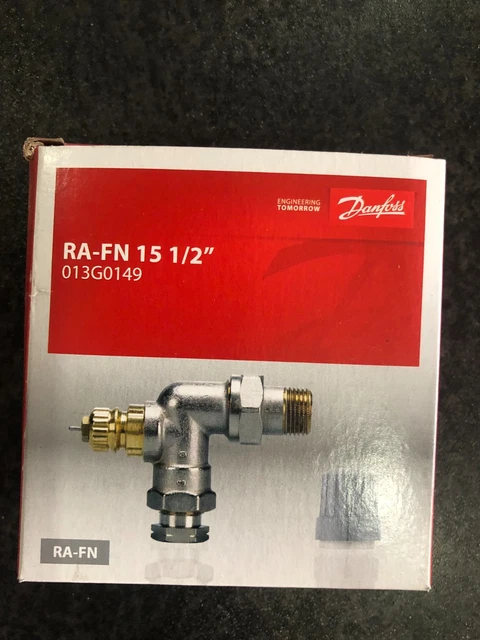 DANFOSS RA-FN 15 1/2" Central Heating Angled Radiator Valve 013G0023 £ ...