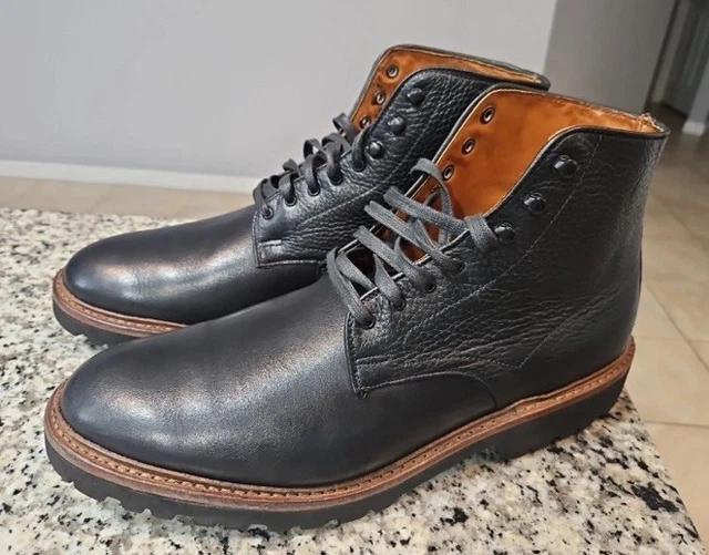 ALLEN EDMONDS SUTTER Mill Boots Men's US 13 D Pebbled Black Leather ...