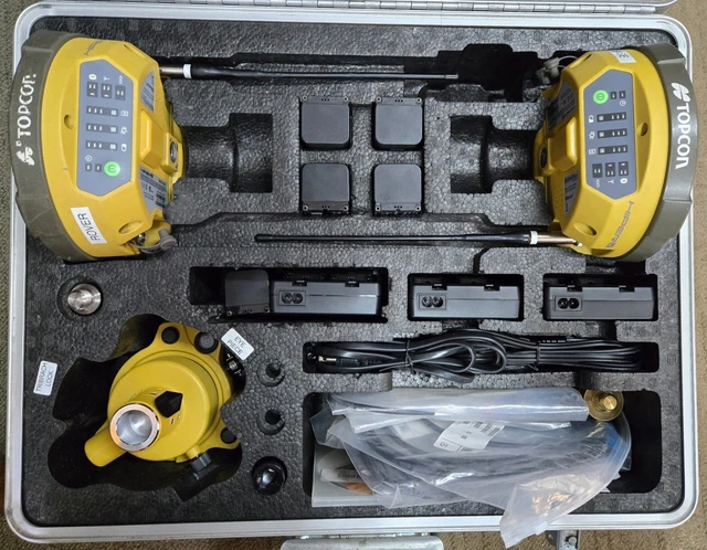 TOPCON HIPER V GPS GLONASS RTK Base & Rover Set w/ Digital UHF II Radio ...