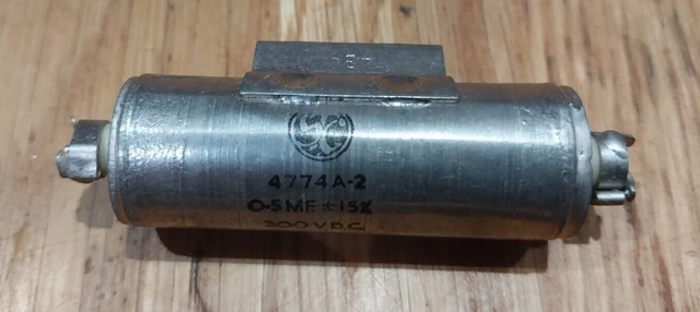 EX-MOD STC CAPACITOR Type 4774A-2 0.5MFD 0.5μF 300VDC 5CZ/43357/86 £10. ...