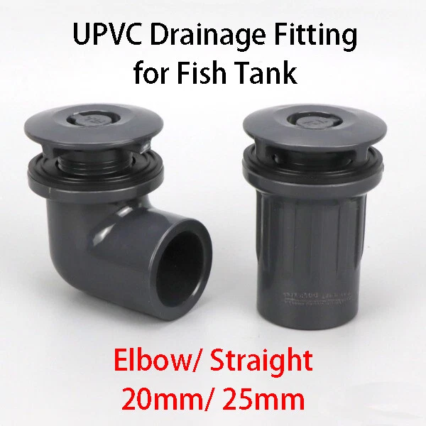 UPVC DRAINAGE FITTING Fish Tank Straight/ Elbow Water Pipe Connector ...