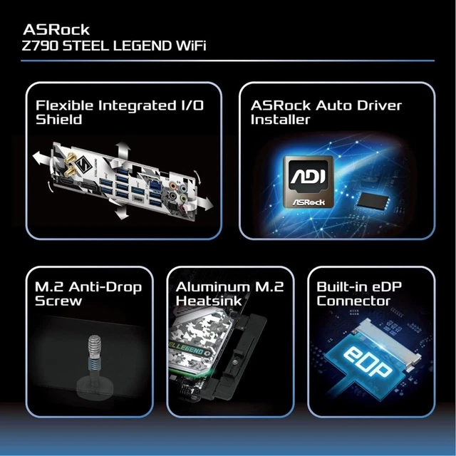 ASROCK Z790 STEEL Legend WiFi LGA 1700 ATX Intel Motherboard £167.10 ...