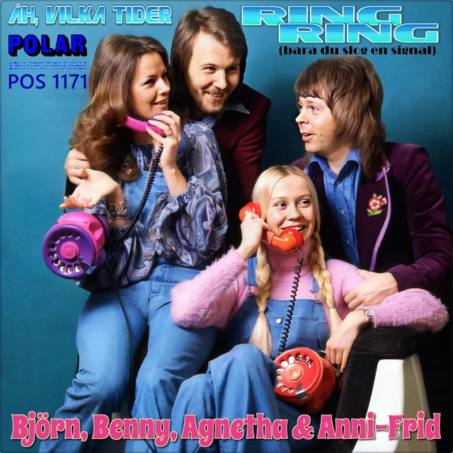 REPRO PHOTO ABBA Ring BJÖRN BENNY AGNETHA ANNI-FRID POLAR 7" Single Size 18x18cm EUR 4,95 ...