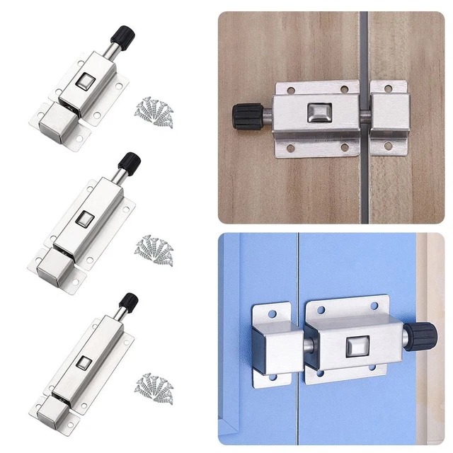 WITH SCREWS DOOR Latch Spring Lock Tower Bolt Garden Gate Shed Sliding ...