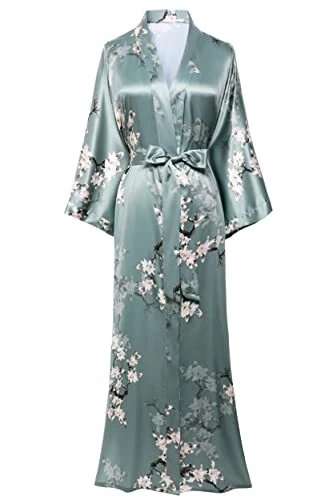 COUCOLAND ROBE DE chambre longue en satin pour femme Robe de plage Kimono Motif EUR 61,99 ...