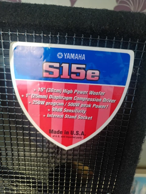 YAMAHA S15E MONITOR/PA Speaker System USA 500W 8 Ohms PGM 250W FREE UK DELIVERY £249.95 ...