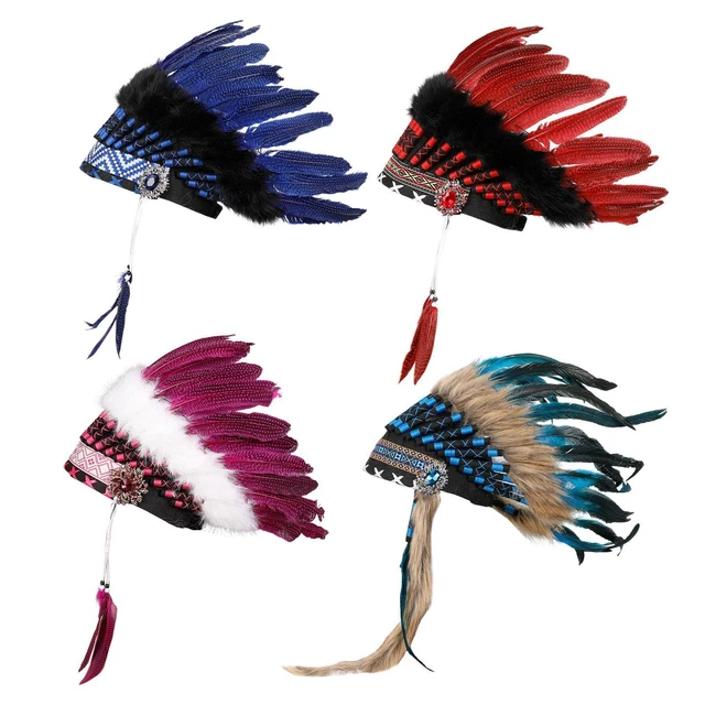 NATIVE AMERICAN INDIAN Headdress Role Play Dress up Festival Costume ...