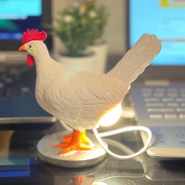 LED EGG LAMP Resin Chicken Egg Lamp Table Lamp Light 3D Hen Laying Eggs ...