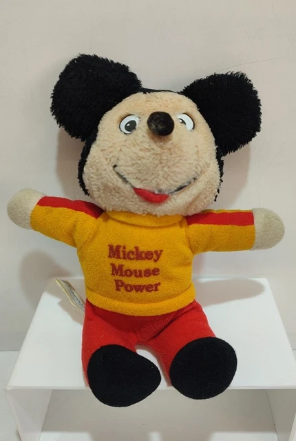 VINTAGE 70S WALT Disney Knickerbocker Mickey Mouse Power Plush Teddy ...