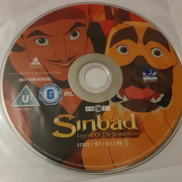 SINBAD - LEGENDS Of The Seven Seas (2003) DVD Animation CD Disc only £1 ...