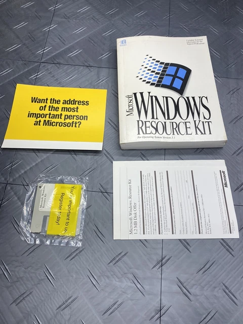MICROSOFT WINDOWS RESOURCE Kit V3.1 + Floppy Disk (Sealed) + Pamphlets ...