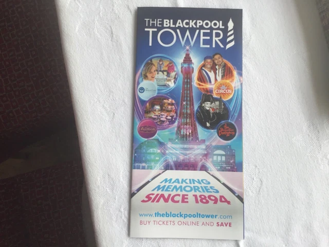 BLACKPOOL TOWER AND CIRCUS VISITORS FOLD OUT LEAFLET EVENTS GUIDE 2019 ...