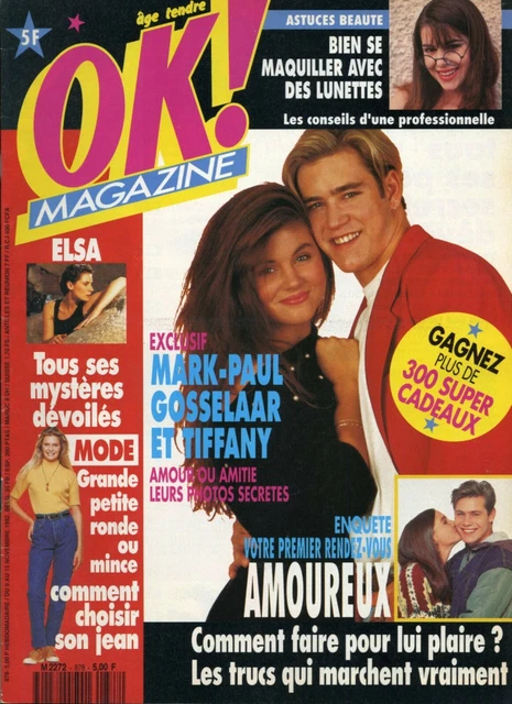 MAGAZINE OK! N°878,1992, Mark-Paul GOSSELAAR et TIFFANY, ELSA, Pauline ...